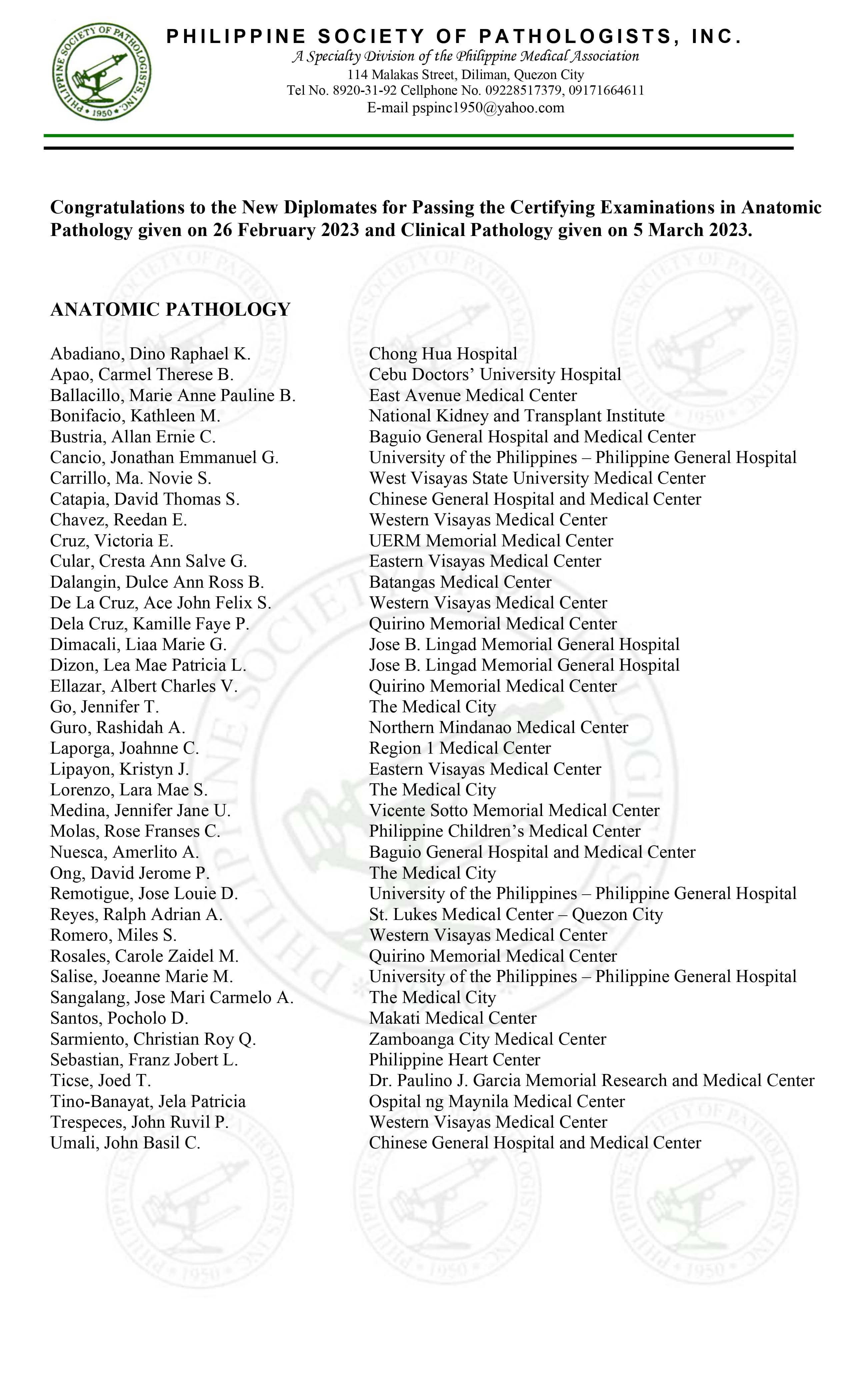 Philippine Society of Pathologist