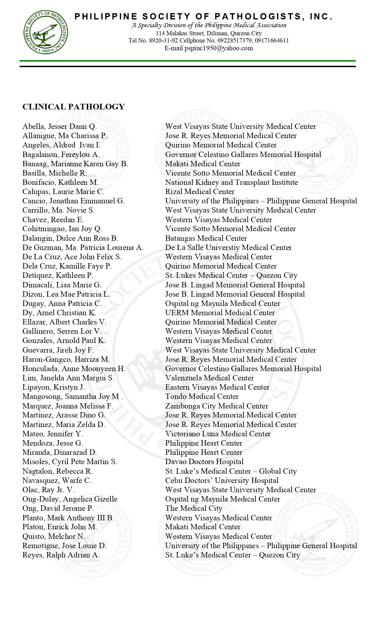 Philippine Society of Pathologist